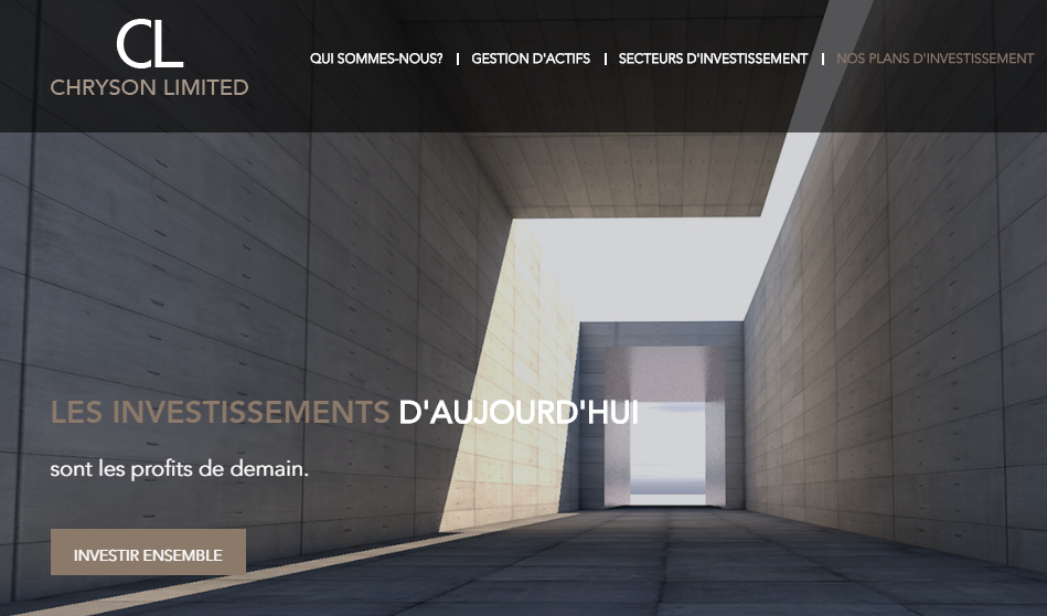 Chryson-limited.com, créé pour vous voler toutes vos économies ...