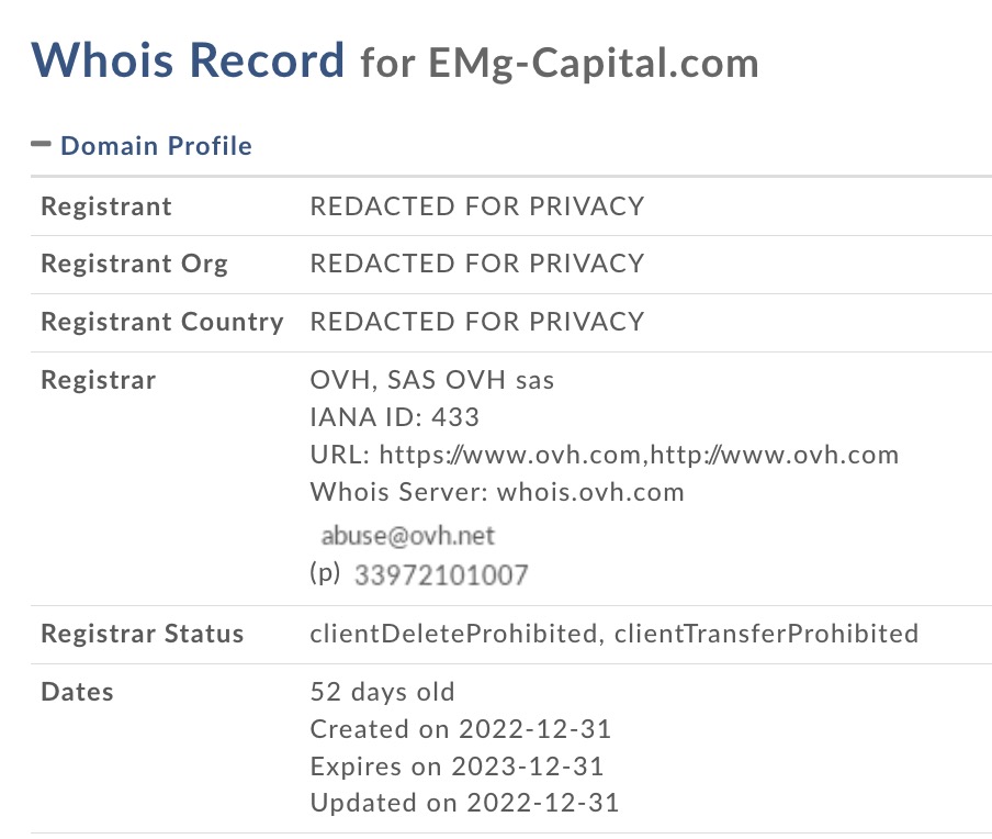 emg-capital.com: a notre avis c'est une escroquerie