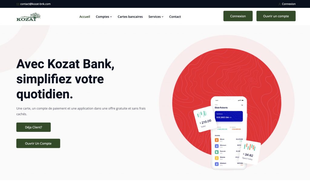 Avis très négatif sur kozat-bnk.com. Attention arnaque