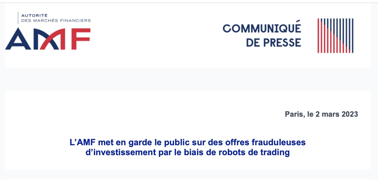 L’AMF met en garde contre les robots de trading