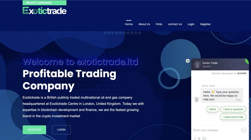 Nous avons une opinion très négative sur exotictrade.ltd...